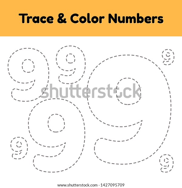 Trace Line Number Kindergarten Preshool Kids: เวกเตอร์สต็อก (ปลอดค่า ...