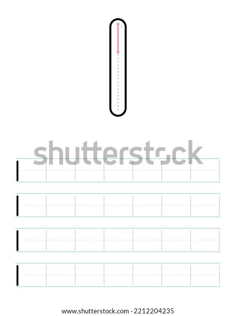 Trace Lowercase Letter L Worksheet Kids Stock Vector (Royalty Free ...