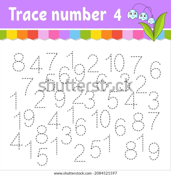 Trace Number Handwriting Practice Learning Numbers Stock Vector ...