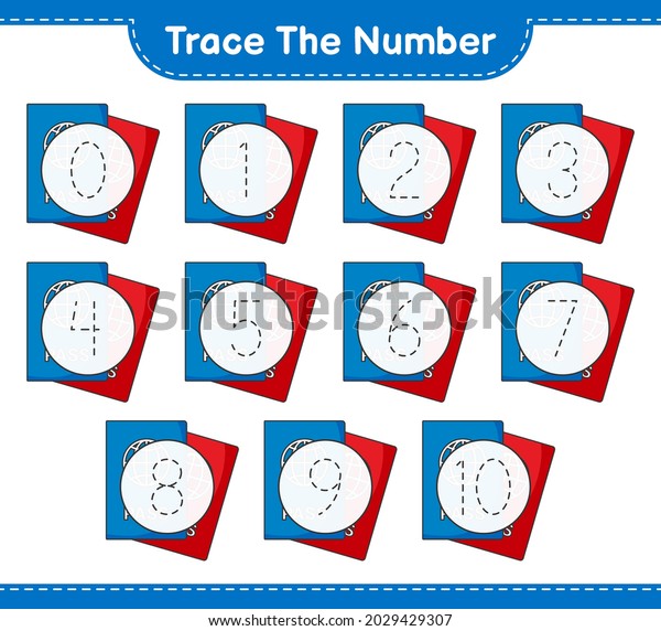Trace Number Tracing Number Passport Educational Stock Vector (Royalty ...