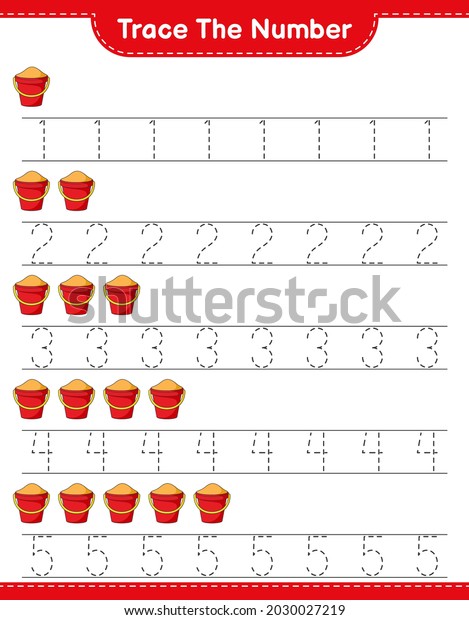 Trace Number Tracing Number Sand Bucket Stock Vector (Royalty Free ...