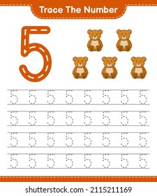 Trace Number Tracing Number Teddy Bear Stock Vector (Royalty Free ...