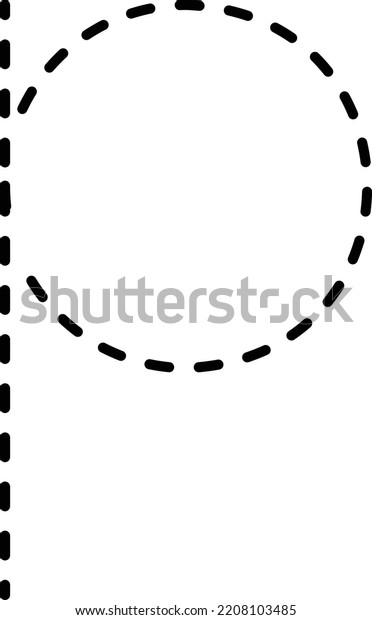 Tracing Alphabet Lowercase Small Letter P: เวกเตอร์สต็อก (ปลอดค่า ...