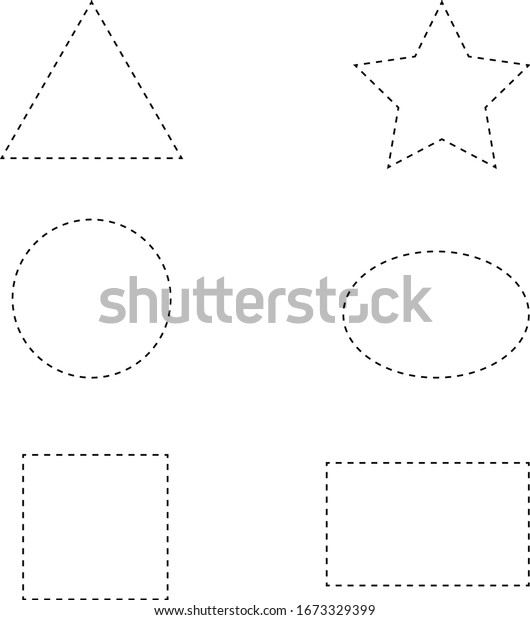 Tracing Lines Shapes Preschool Learn Write Stock Vector (Royalty Free ...