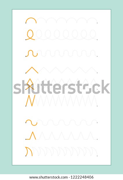 Tracing Lines Vector Preschool Kindergarten Special Stock Vector ...