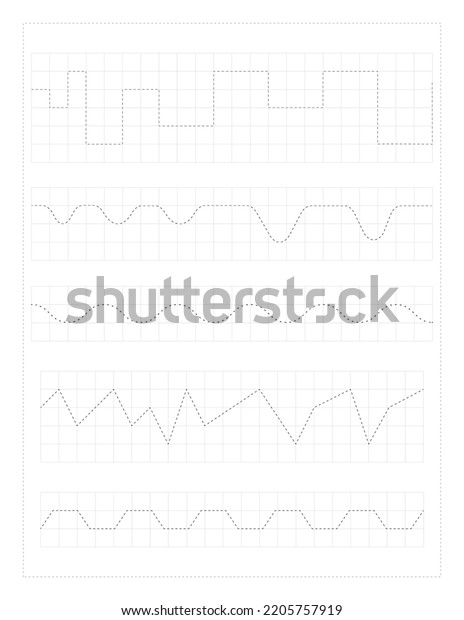 Tracing Page Practice Grey Vector Background Stock Vector (Royalty Free ...