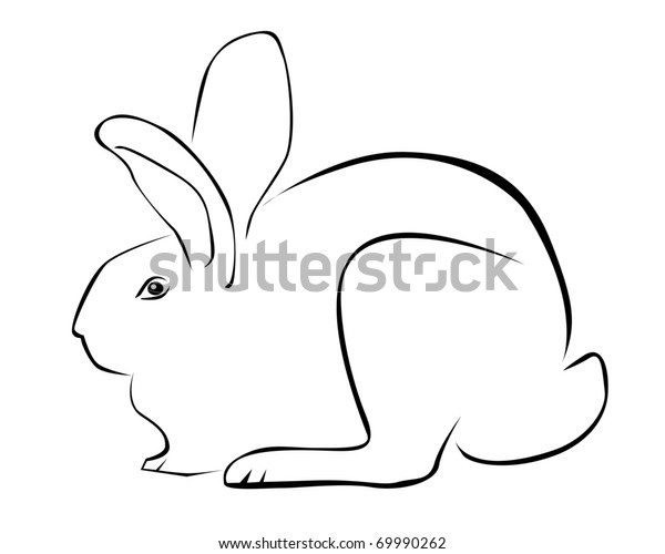 Tracing Rabbit On White Background 스톡 벡터(로열티 프리) 69990262 | Shutterstock
