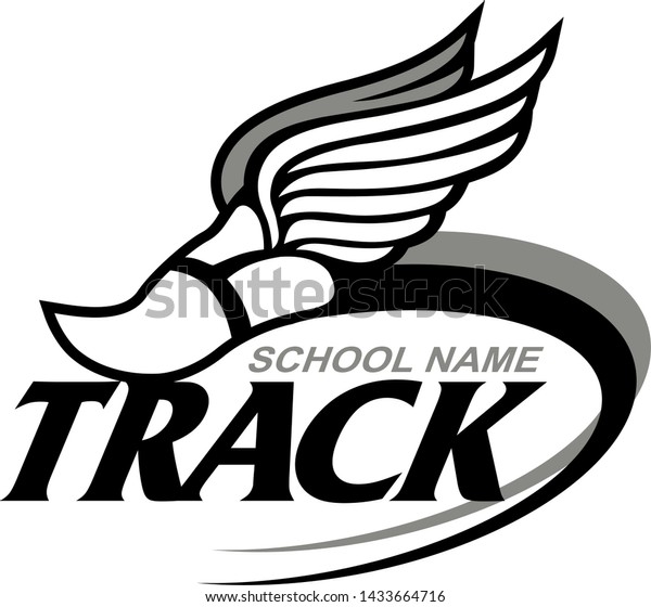 Track Field Team Design Winged Foot Stock Vector (Royalty Free) 1433664716
