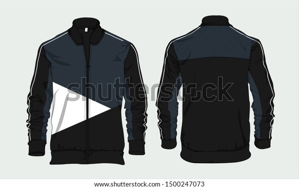 Track jacket varsity template design mockup vector