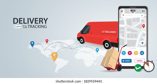Tracking Concept Fast Delivery Service Delivery Stock Vector (Royalty ...
