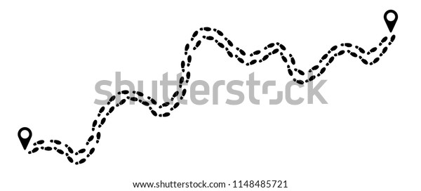 Tracking Track Footprints Human Footpath Walking Stock Vector (Royalty ...