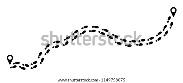 Tracking Track Footprints Human Footpath Walking Stock Vector (Royalty ...