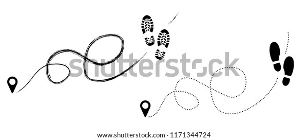 Tracking Track Footprints Human Footpath Walking Stock Vector (Royalty ...
