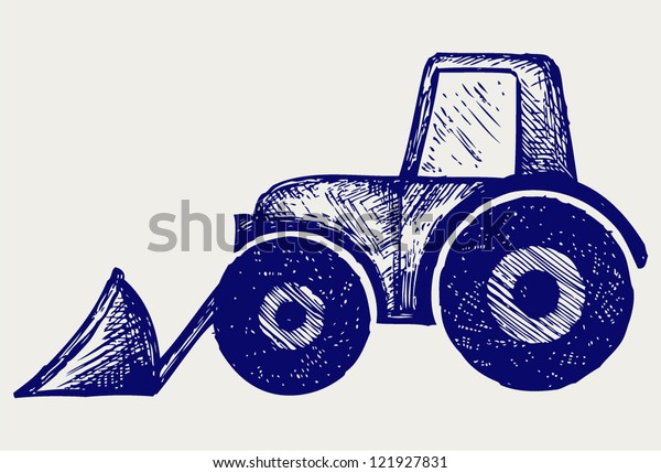 Tractor Doodle Style Stock Vector (Royalty Free) 121927831 | Shutterstock