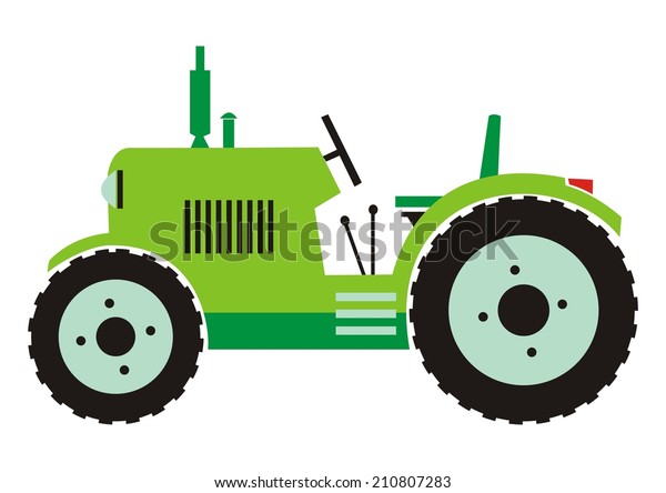 Tractor Green Color Vector Icon Isolated Stock Vector (Royalty Free ...