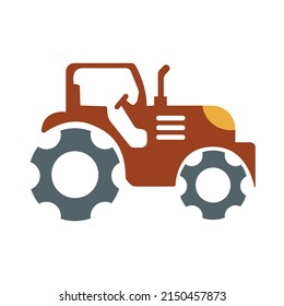 Tractor Icon On White Background Vector Stock Vector (Royalty Free ...