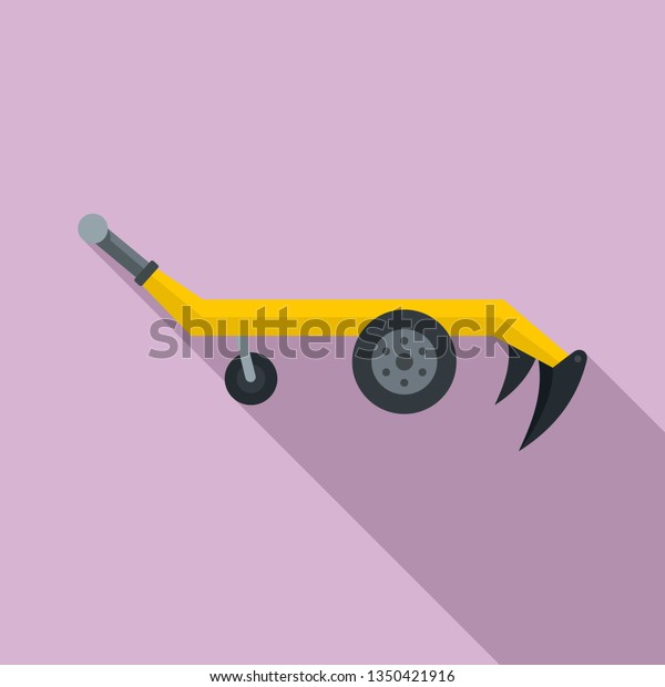 Tractor Plow Icon Flat Illustration Tractor Stock Vector (Royalty Free ...