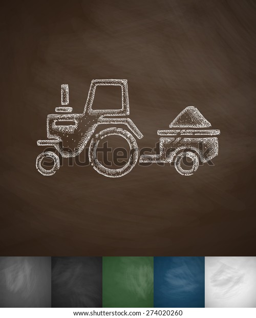 Tractor Trailer Icon Hand Drawn Vector Stock Vector (Royalty Free ...