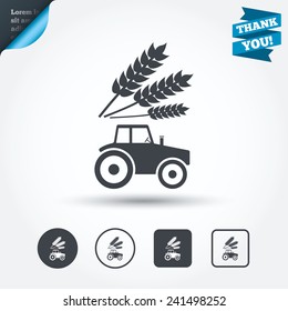 Tractor Wheat Corn Sign Icon Agricultural Stock Vector (Royalty Free ...
