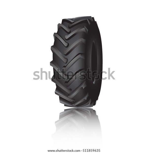 Tractor Wheel Isolated On White Backgroundvector Stock Vector (Royalty ...
