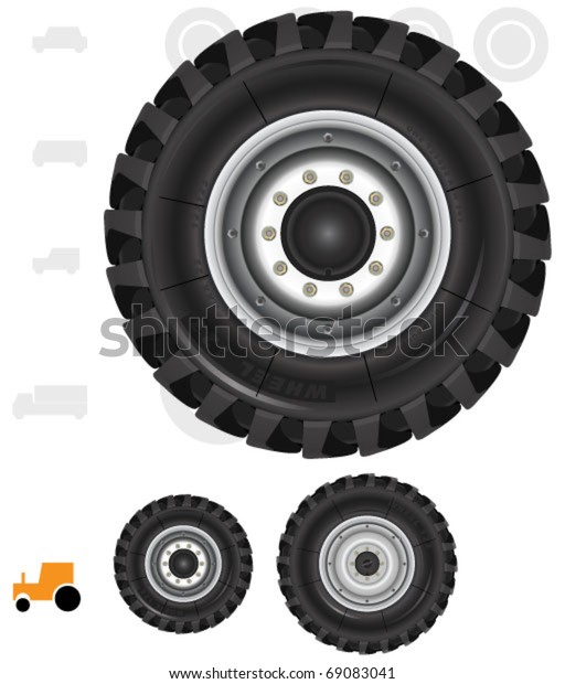 Tractor Wheels the Series Detailed Car Stock Vector (Royalty Free) 69083041