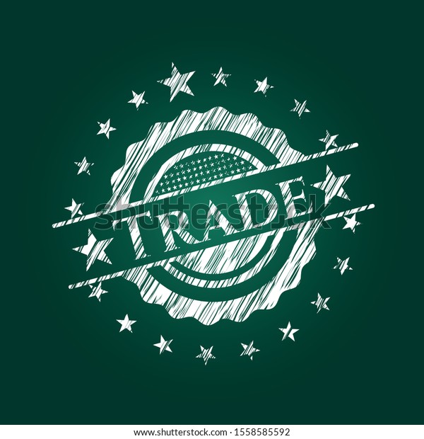 Trade Chalkboard Texture Vector Illustration Detailed Stock Vector ...