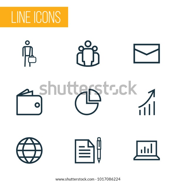 Trade Icons Line Style Set Work Stock Vector (Royalty Free) 1017086224