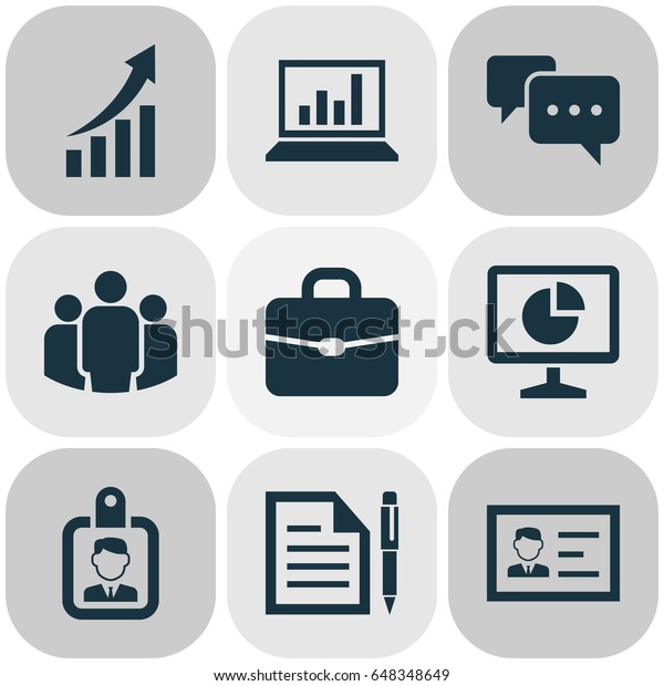 Trade Icons Set Collection Identification Id Stock Vector (Royalty Free ...