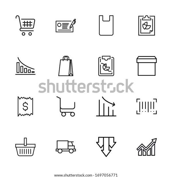 Trade Line Icons Set Stroke Vector Stock Vector (Royalty Free ...