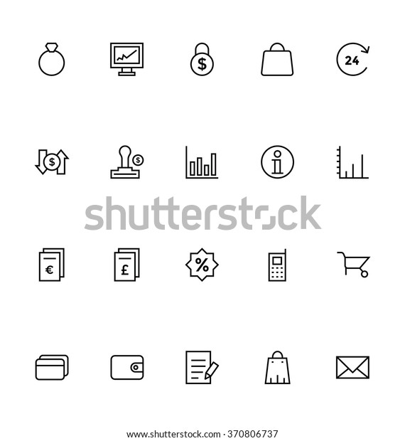 Trade Outline Vector Icons 6 Stock Vector (Royalty Free) 370806737 ...