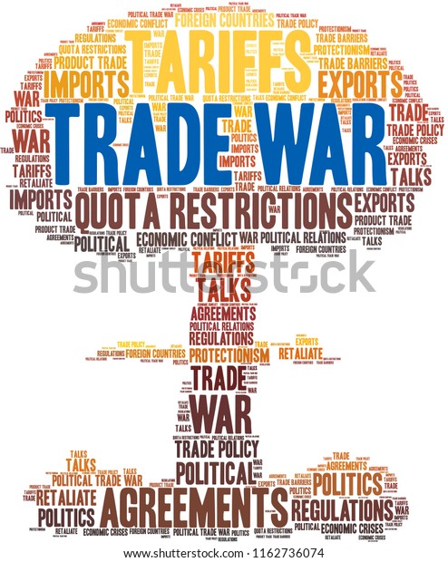 Trade War Word Cloud On White Stock Vector (Royalty Free) 1162736074 ...