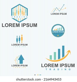 Trading Graph Business Logo Set Vector Stock Vector (Royalty Free ...