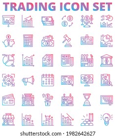 Trading Icon Set Gradient Perfect Pixel Stock Vector (Royalty Free ...