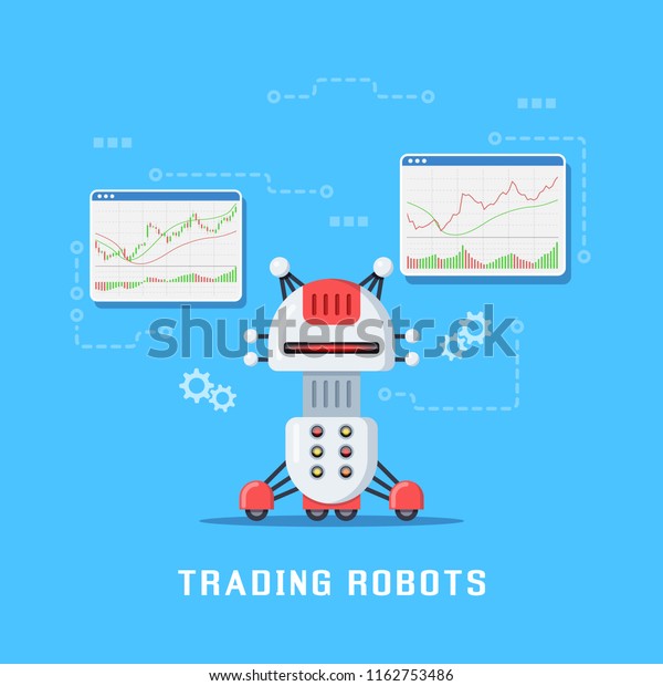 Trading Robots Concept Banner Design Stock Stock Vector (Royalty Free ...