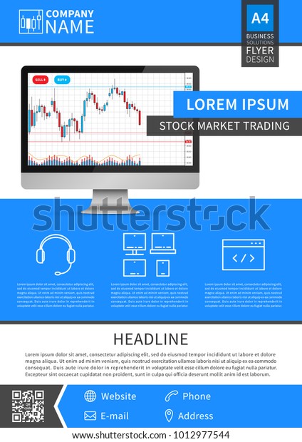 Trading Stock Market Flyer Vector Template Stock Vector (Royalty Free ...