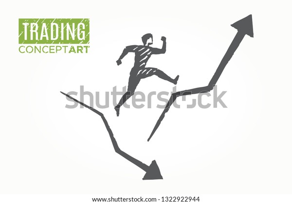 Trading Vector Concept Art Sketch Trader Stock Vector (Royalty Free ...