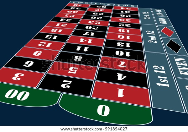 Traditional American Roulette Table Perspective Vector Stock Vector ...