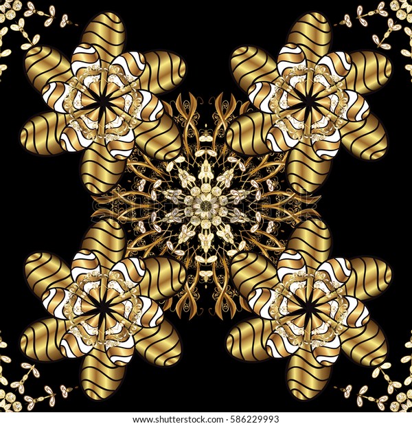 Traditional Arabic Decor On Black Background Stock Vector (Royalty Free ...