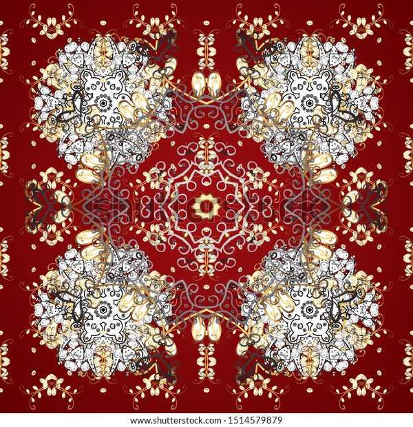 Traditional Arabic Decor On Red White Stock Vector (Royalty Free ...