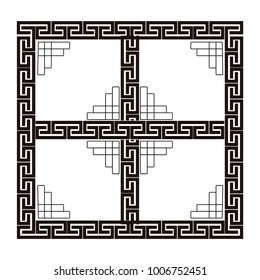 Traditional Asian Label Patterns Vector Illustration Stock Vector ...