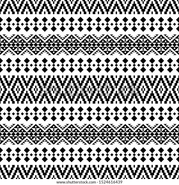 Traditional Aztec Pattern Black White Color Stock Vector (Royalty Free ...
