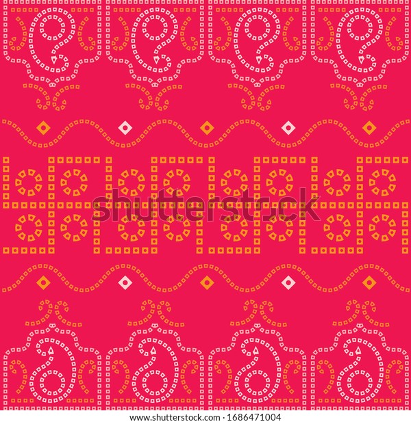 Traditional bandhani border design vector pattern