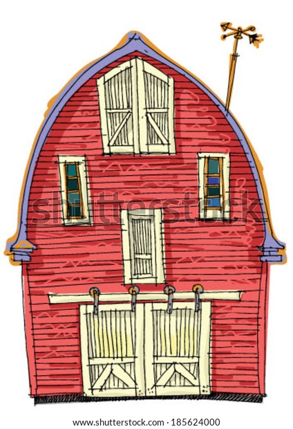 Traditional Barn Cartoon Stock Vector (Royalty Free) 185624000 ...
