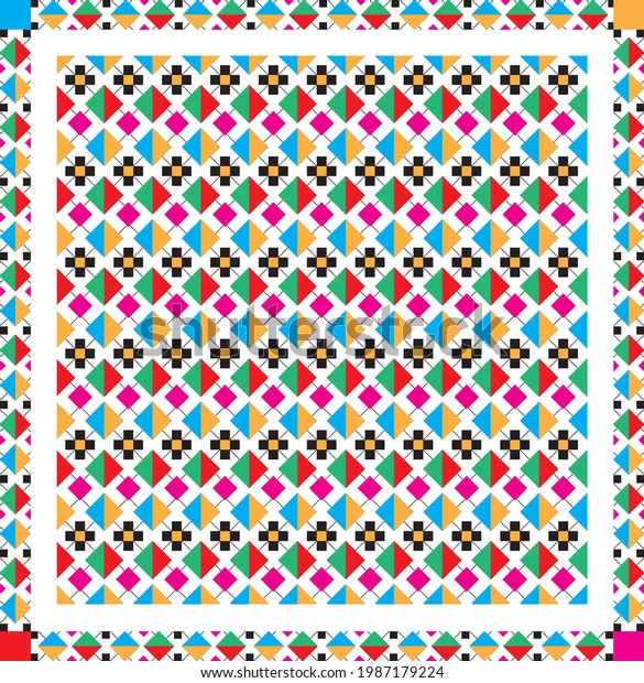 Traditional Carpet Vector Design Colourful Fabric Stock Vector (Royalty ...
