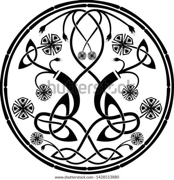 Traditional Celtic Pattern Flower Ornament Sacred Stock Vector (Royalty ...