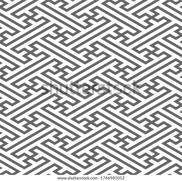 Traditional Chinese Pattern Isometric View Sayagata Stock Vector ...