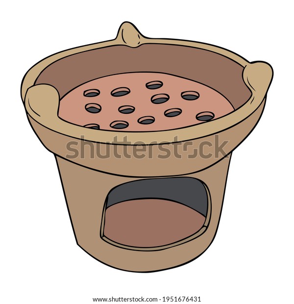 Traditional Classic Brazier Vector Illustration Isolated Stock Vector ...