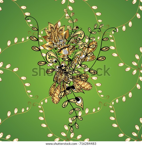 Traditional Classic Golden Vector Pattern On Stock Vector (Royalty Free ...