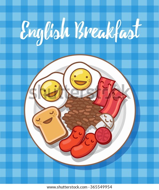 Traditional English Breakfast Characters Vector Stock Vector (Royalty ...