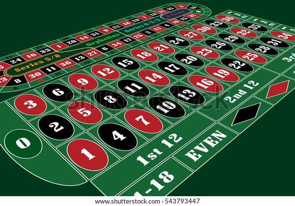 Traditional European Roulette Table Perspective Vector Stock Vector ...